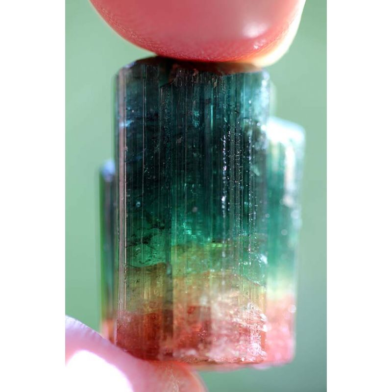 Watermelon-Tourmaline-Tricolor-Turmalin-Energie-Kristallaggregat ...
